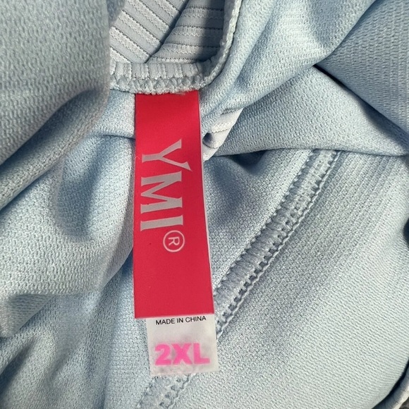 YMI | Swim | Ymi Removable Cups Ribbed Tie Front And Back Nwt Blue Swimsuit Size 2x Plus | Poshmark